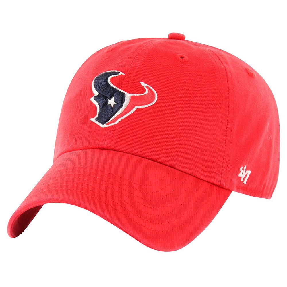 Men's '47 Red Houston Texans Secondary Clean Up Adjustable Hat