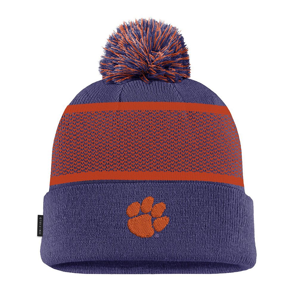 Youth Nike Purple Clemson Tigers 2024 Sideline Peak Cuffed Knit Hat ...