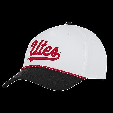 Men's Under Armour White Utah Utes Driver Rope Adjustable Hat