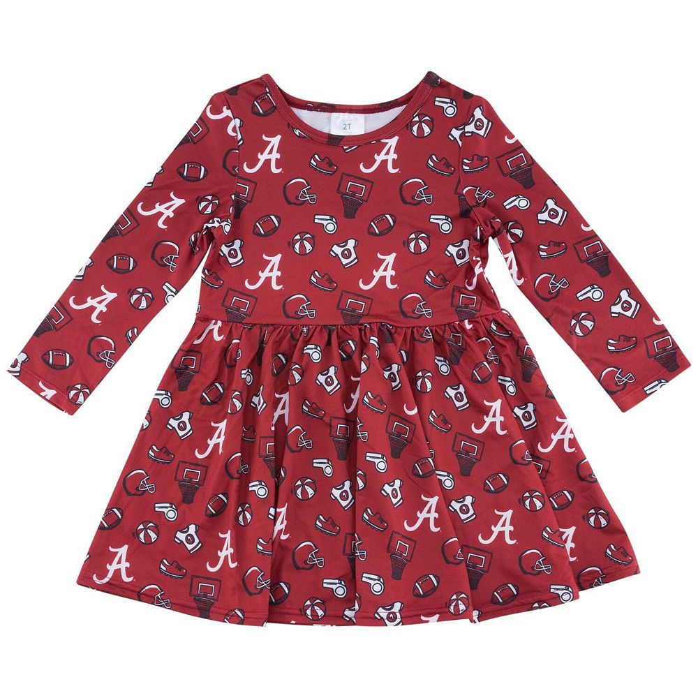 Girls Toddler ZooZatz Crimson Alabama Crimson Tide Allover Print Long ...