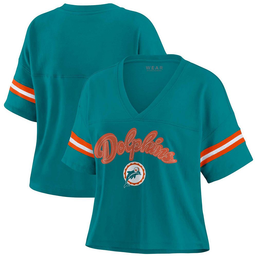 Women's WEAR by Erin Andrews Aqua Miami Dolphins Plus Size Color Block ...