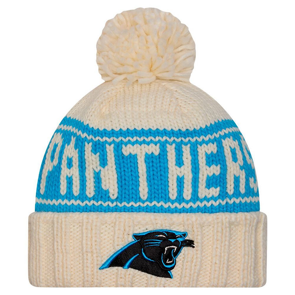 Women's New Era Cream Carolina Panthers 2024 Sideline Cuffed Knit Hat ...
