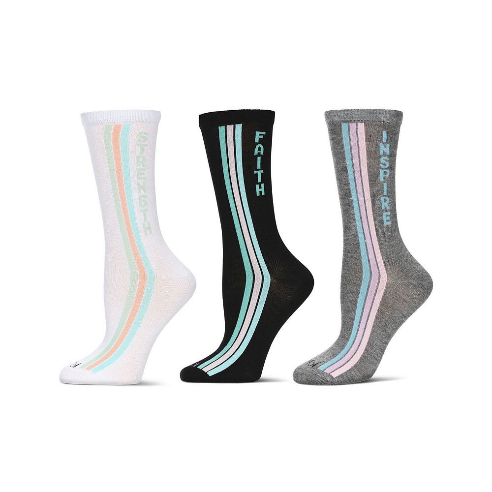 Women's 3 Pair Pack Motivational Crew Socks