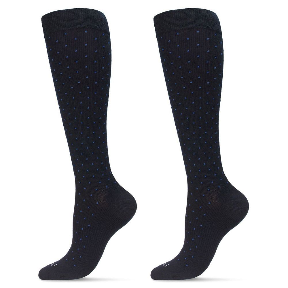 Swiss Dot Cotton Blend 15-20mmhg Graduated Compression Socks 2 Pack