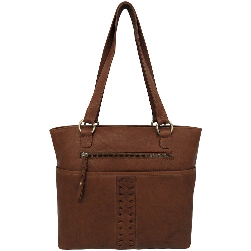 Women's GAL Antique Calf Leather Tote Bag with Inset Lacing