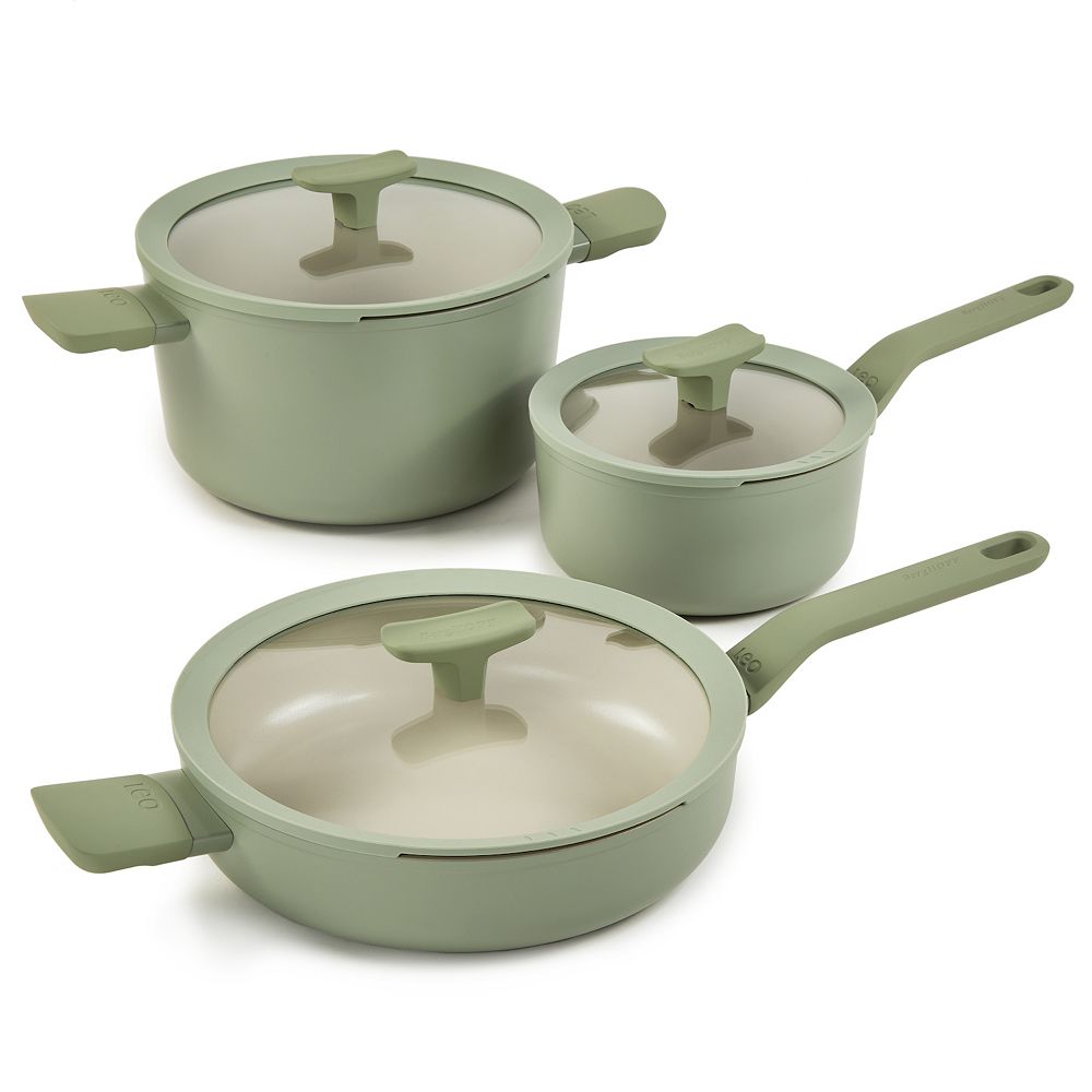 BergHOFF Balance 6 pc Nonstick Ceramic Cookware Set With Glass Lid