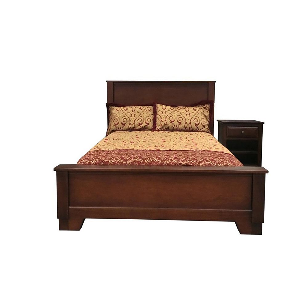 Java Queen Bed with 1 pc Java Nightstand