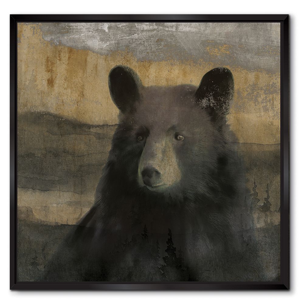COURTSIDE MARKET Forest Black Bear Framed Canvas Wall Art