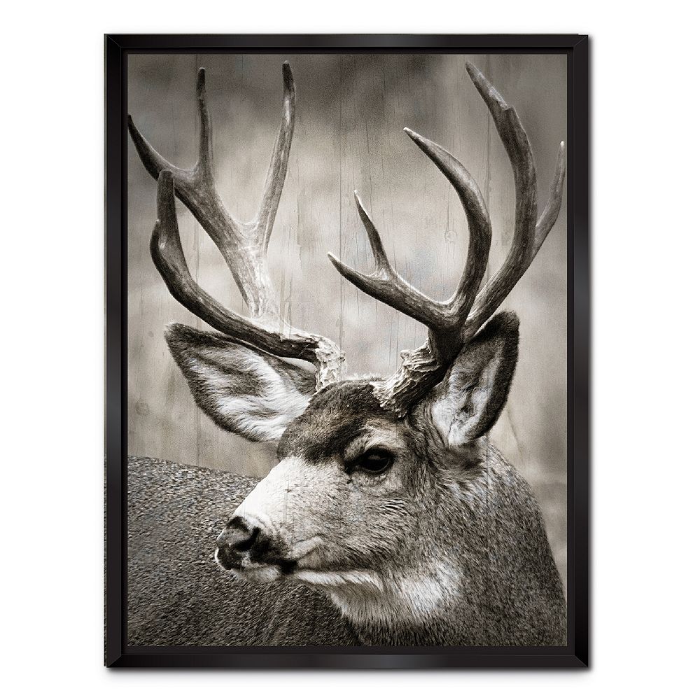 COURTSIDE MARKET Beautiful Buck Framed Canvas Wall Art