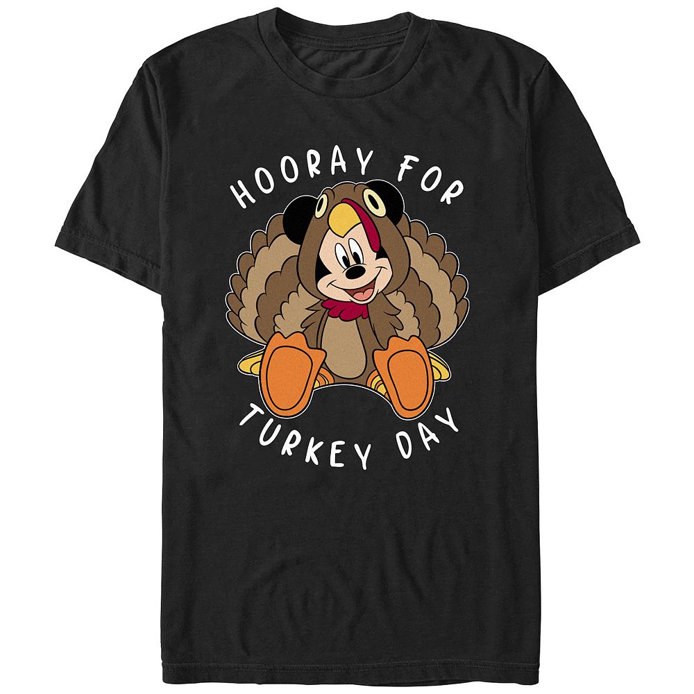 Disney's Mickey Mouse Hooray For Turkey Day Men's Graphic Tee