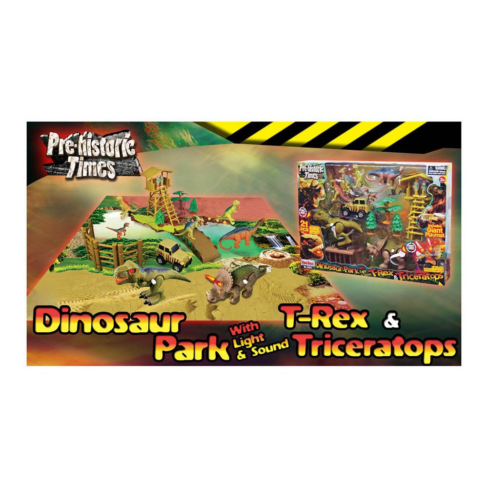 Red Box Toy Pre-Historic Times Dinosaur Park with T-Rex & Triceratops Toys