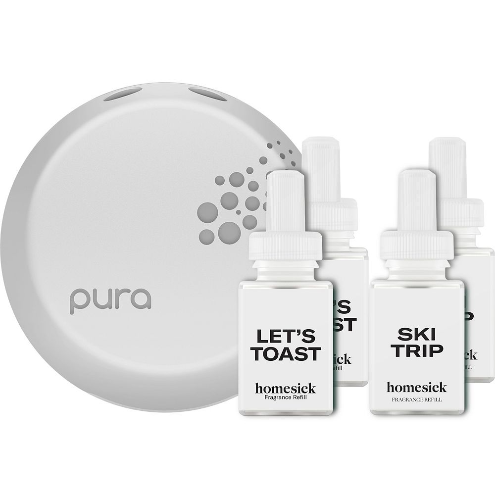 Pura Pura 3 Smart Fragrance Diffuser Set with 4 Homesick Refills
