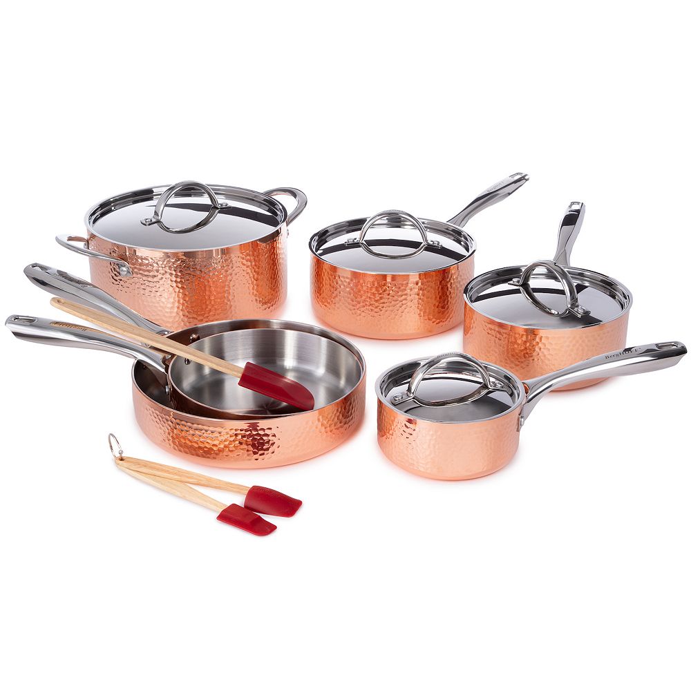 BergHOFF Vintage 13 pc Tri-Ply Copper Cookware Set with Lids