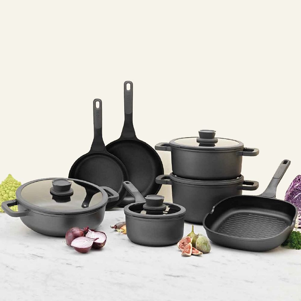 BergHOFF Leo Stone 11 pc Cookware Set With Glass Lids