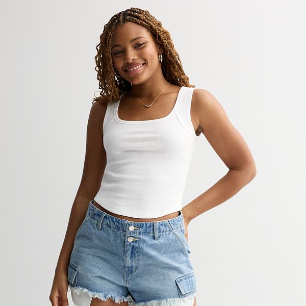 Juniors' SO® Seamed Rib Tank Top
