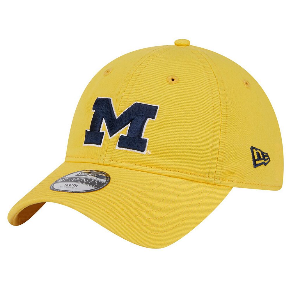 Youth New Era Maize Michigan Wolverines Logo 9TWENTY Adjustable Hat