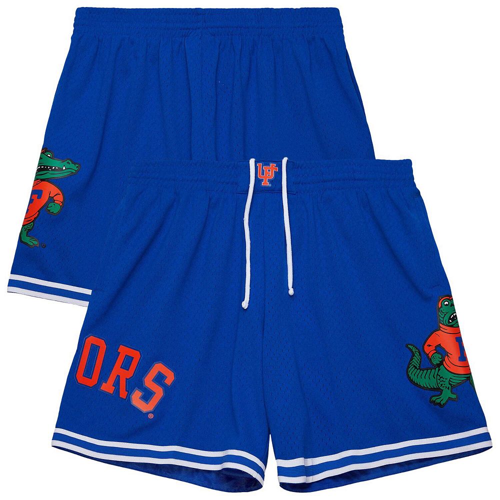 Men's Mitchell & Ness Royal Florida Gators Team ID Vintage Logo Mesh Shorts