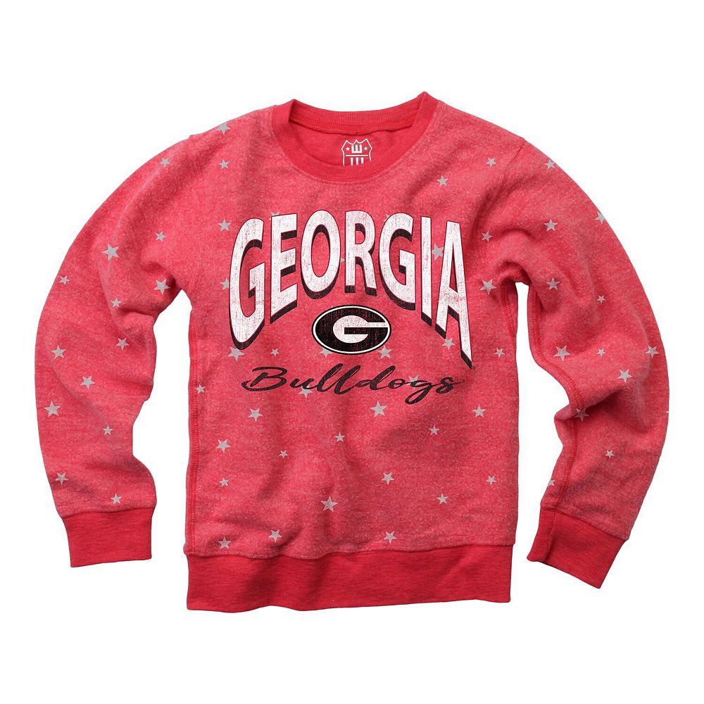 Youth Wes & Willy Red Georgia Bulldogs Shimmer Star Reverse Fleece ...
