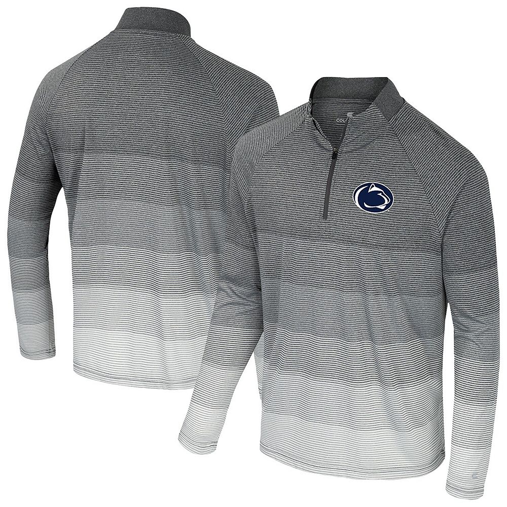 Men's Colosseum Gray Penn State Nittany Lions AI Striped Mesh Quarter ...