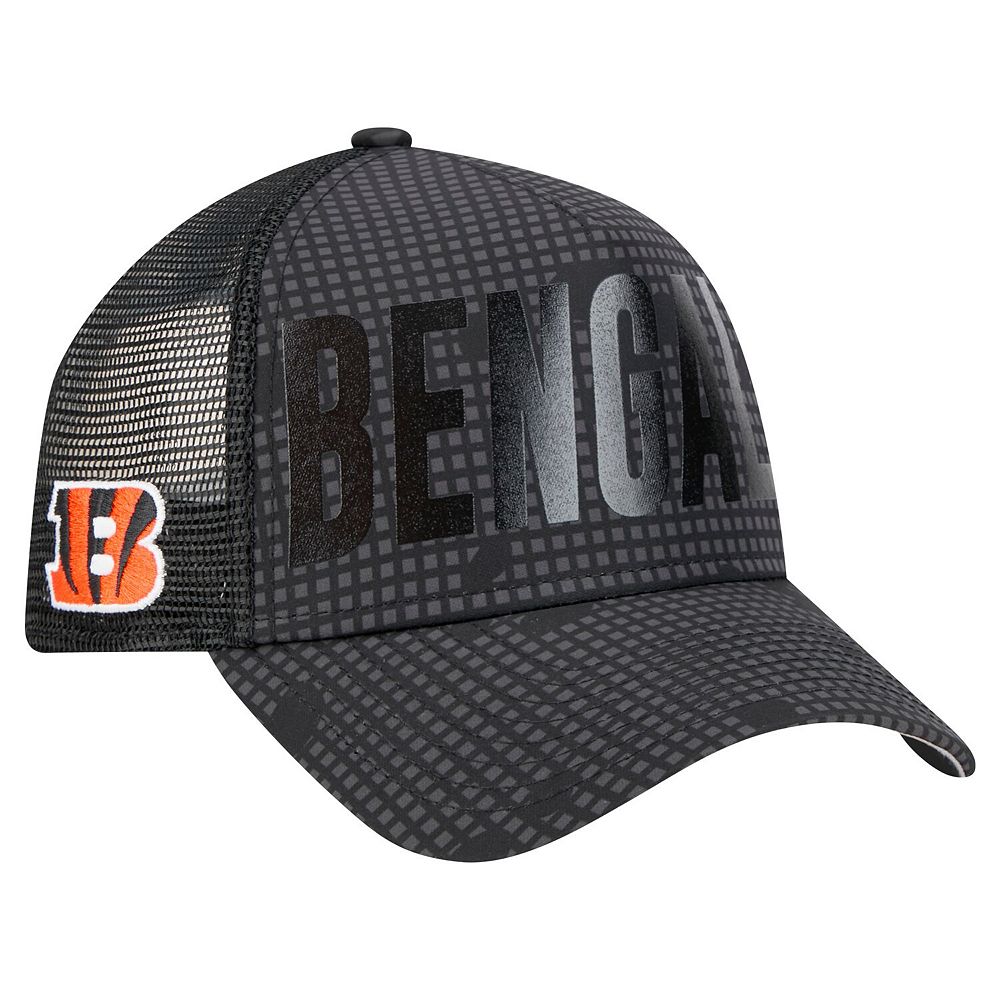 Men's New Era Black Cincinnati Bengals Midnight Ink Tonal Text A-Frame ...