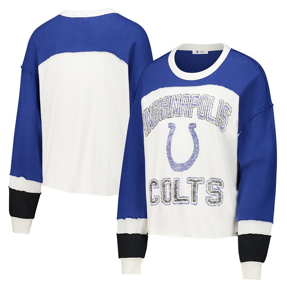 Women's '47 Cream Indianapolis Colts Double Header Curve Raglan Long ...