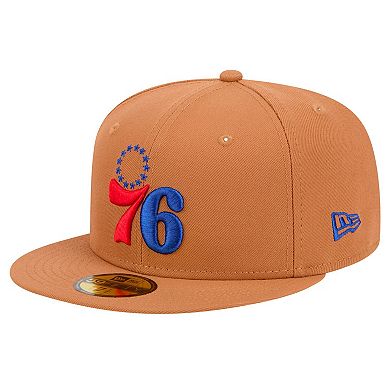 Men's New Era Tan Philadelphia 76ers Color Pack 59FIFTY Fitted Hat