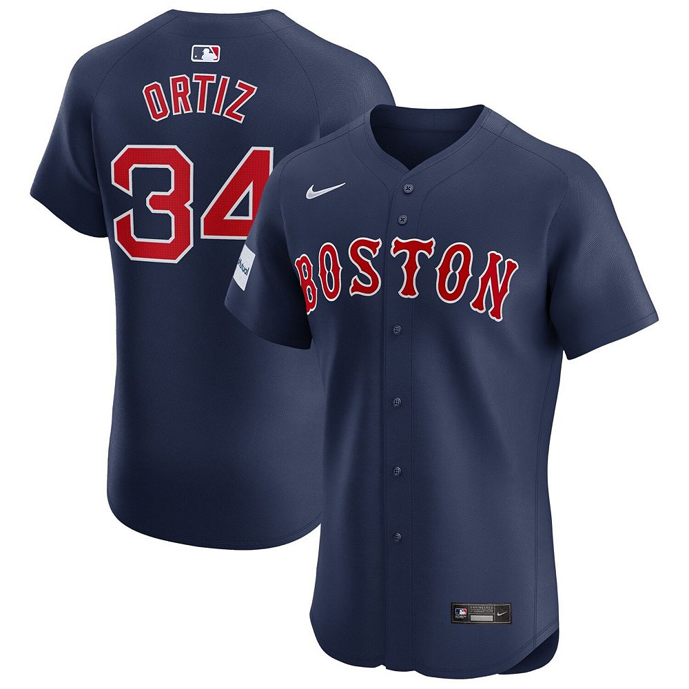 Men's Nike David Ortiz Navy Boston Red Sox Alternate Elite Sponsor ...