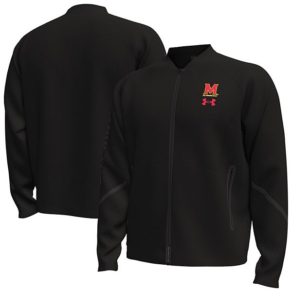 Men's Under Armour Black Maryland Terrapins Unstoppable Full-Zip Bomber ...