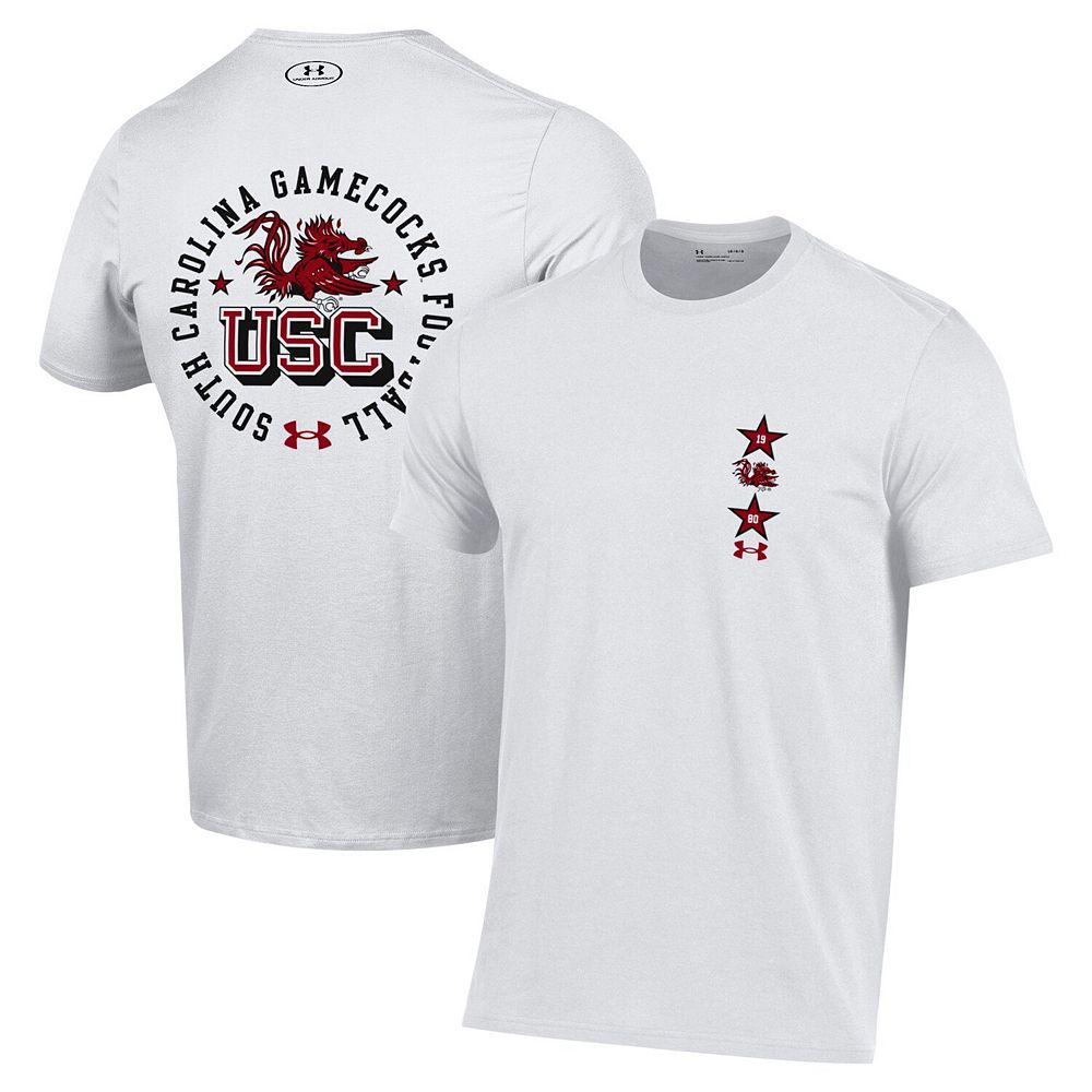 Men's Under Armour White South Carolina Gamecocks Two-Hit Performance T ...