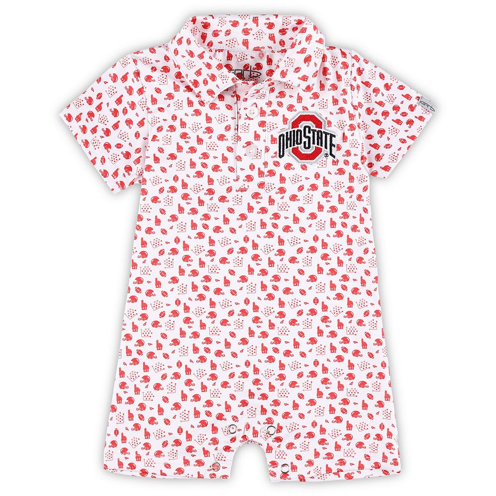 Infant Garb Scarlet Ohio State Buckeyes Earnest Polo Romper
