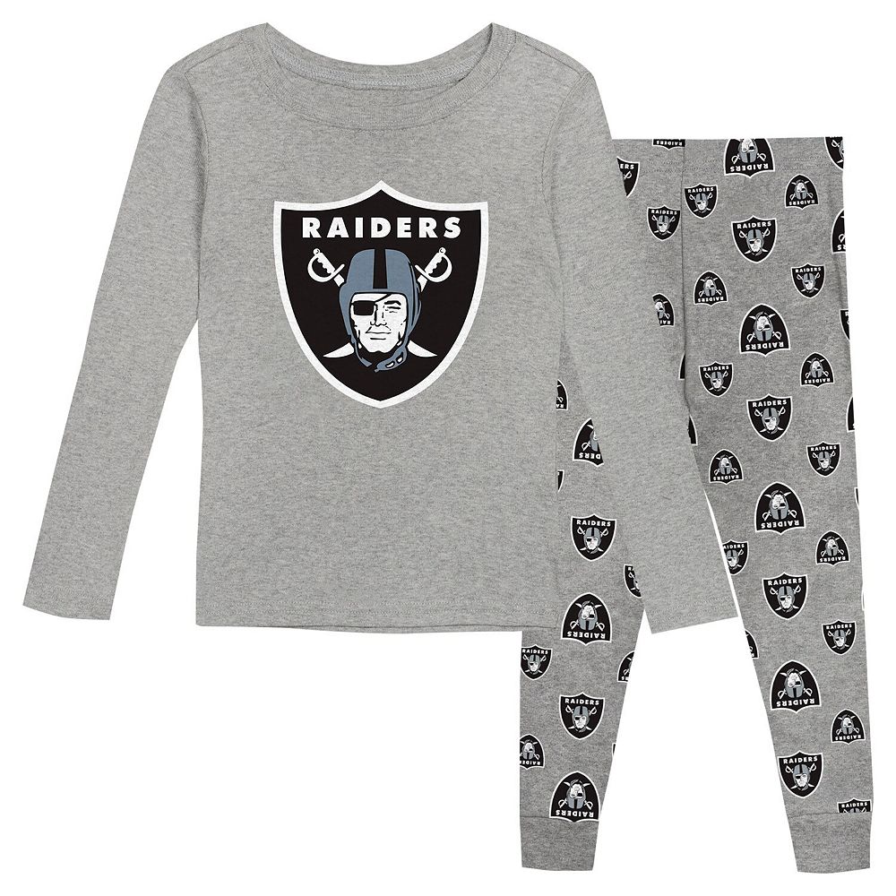 Preschool Heather Gray Las Vegas Raiders Long Sleeve T-Shirt and Pants ...