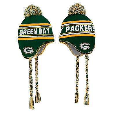 Preschool Green Green Bay Packers Jacquard Tassel Knit Hat with Pom