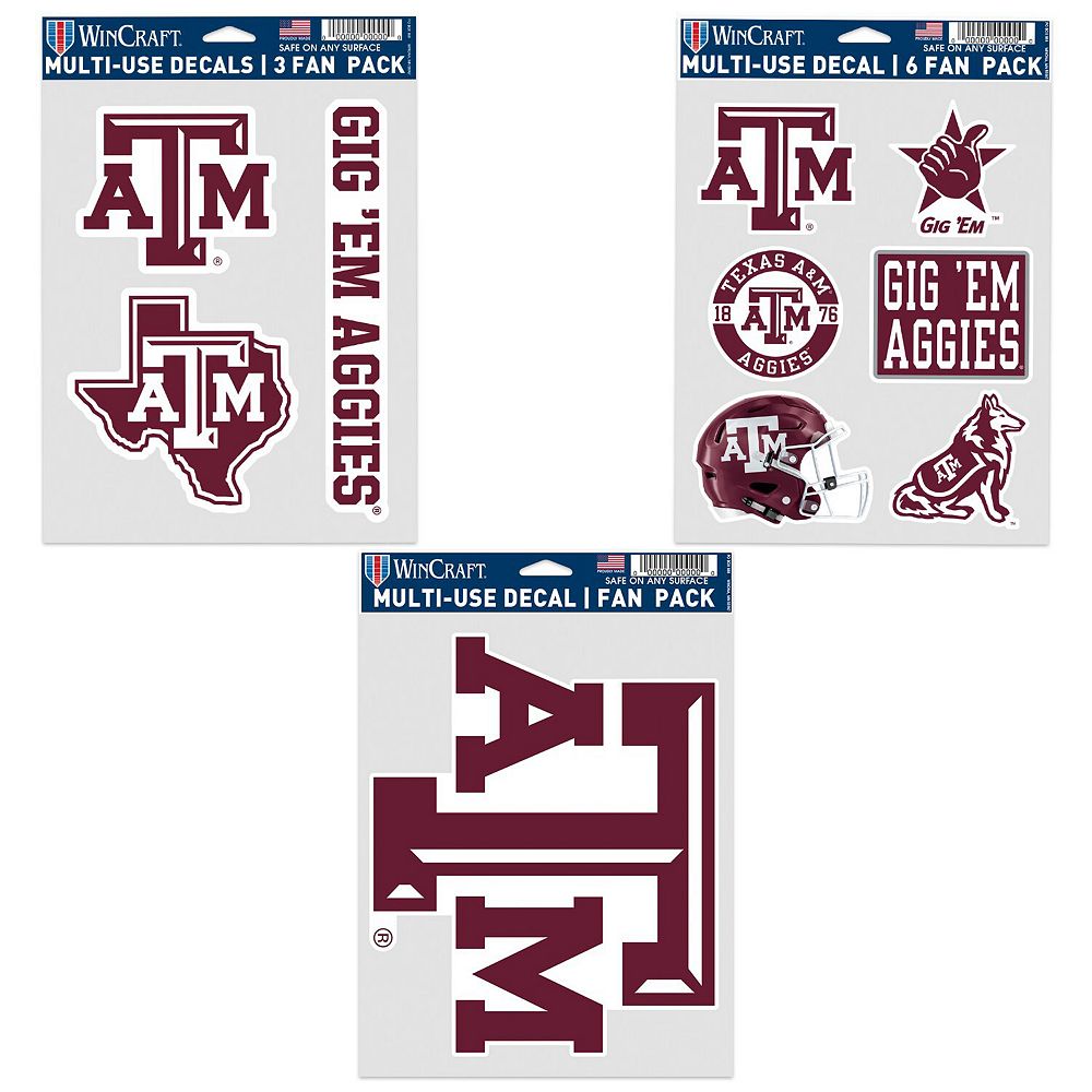 WinCraft Texas A&M Aggies Three-Pack Fan Decal Set