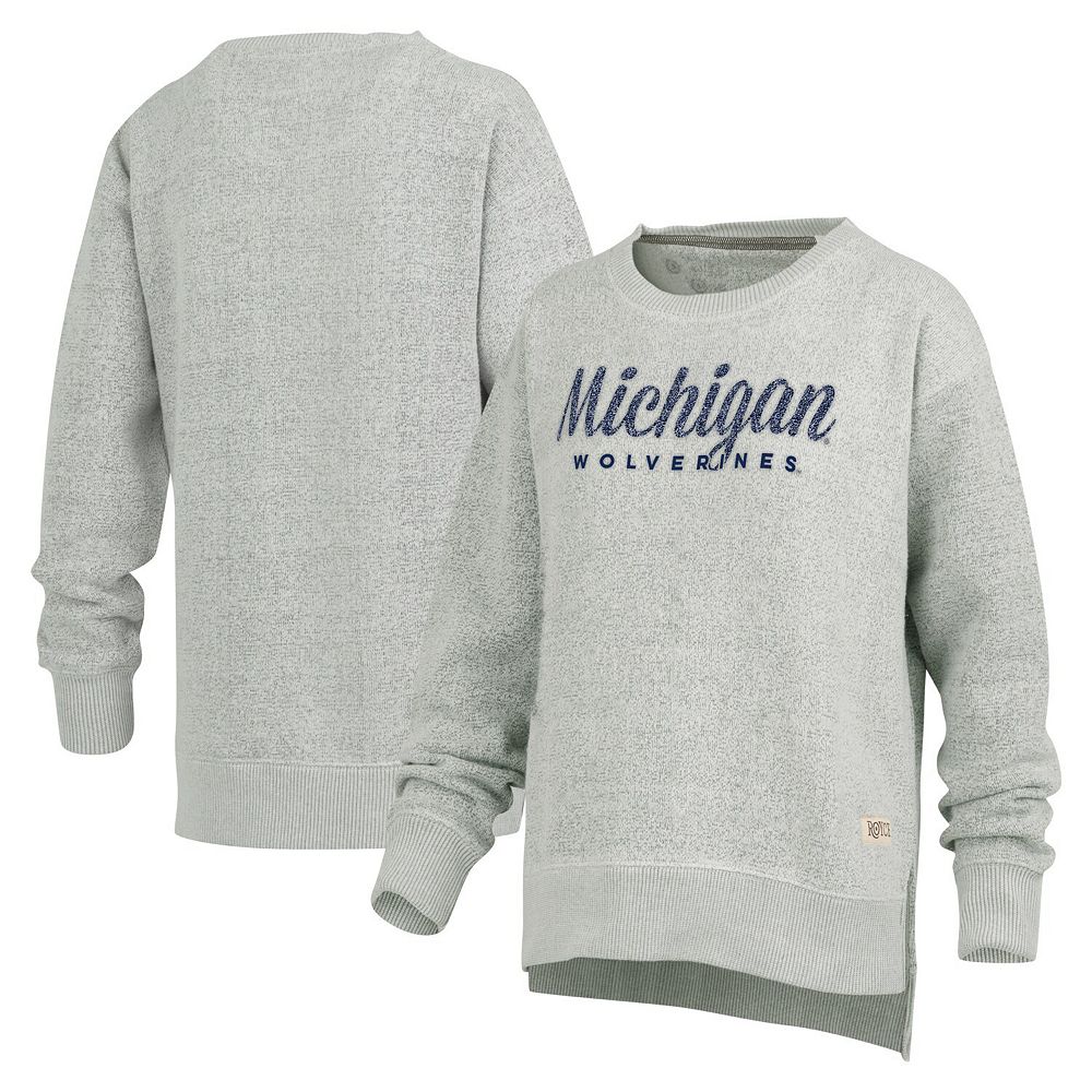 Women's Pressbox Heather Gray Michigan Wolverines Torrington Pullover ...