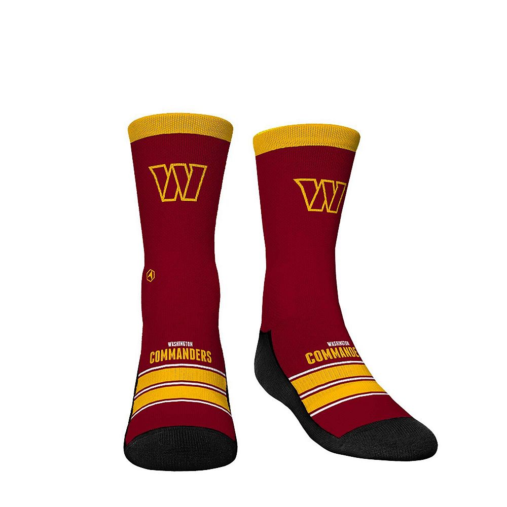 Youth Rock Em Socks Washington Commanders Gametime Stripe Crew Socks