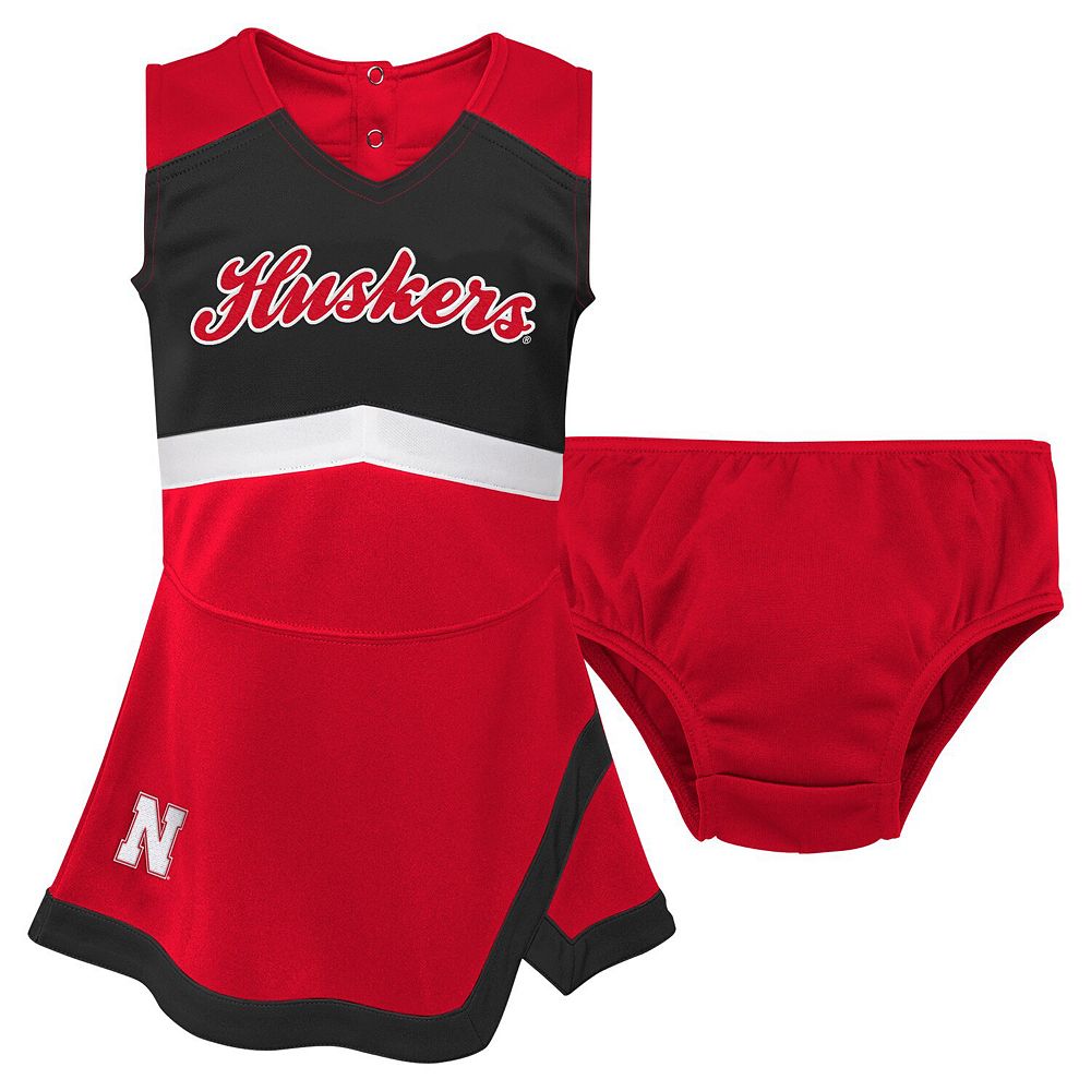 Girls Toddler Scarlet Nebraska Huskers Cheer Captain Dress & Bloomers ...