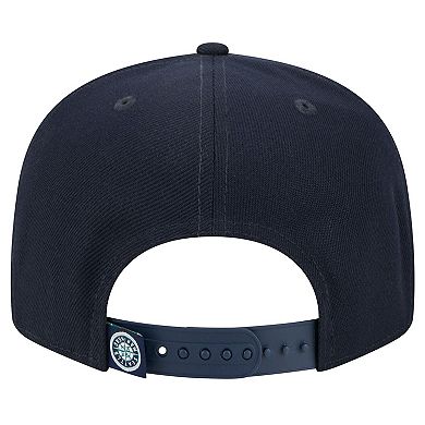 Men's New Era Navy Seattle Mariners Logo Strike 9FIFTY Snapback Hat
