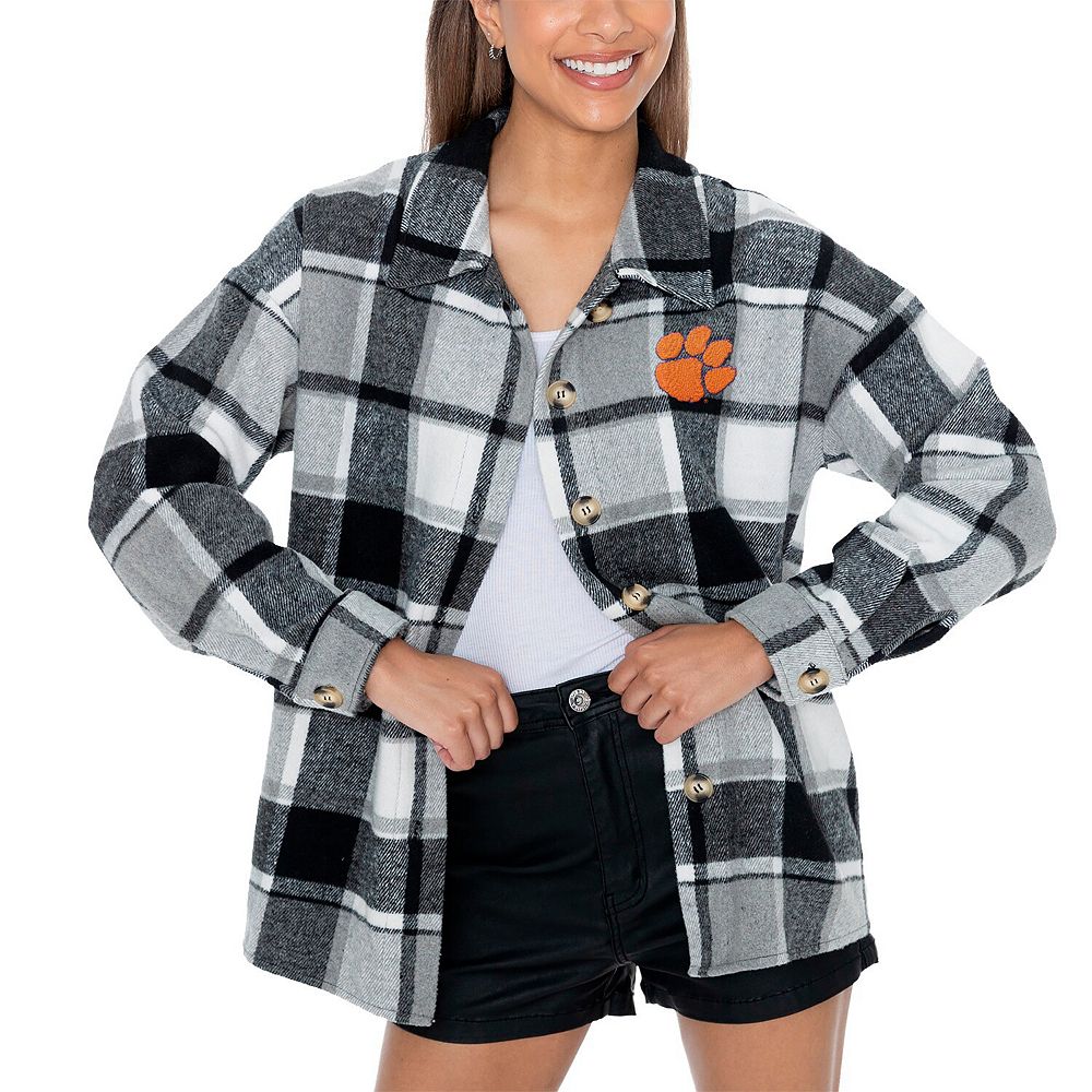 Women's Gameday Couture Gray Clemson Tigers End Zone Game Flannel ...