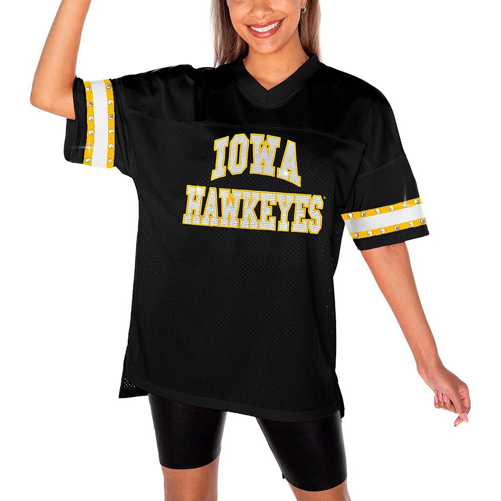 Women's Gameday Couture Black Iowa Hawkeyes Until Kickoff Rhinestone ...