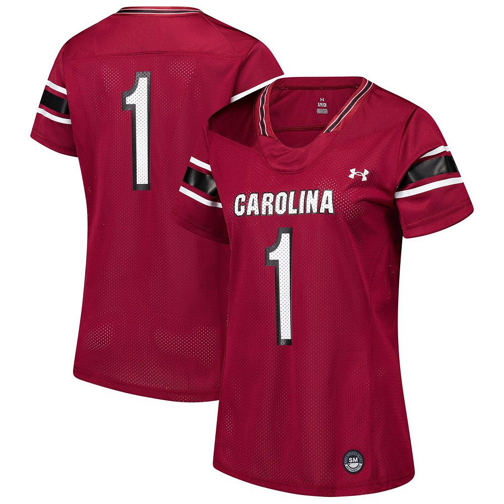 Women's Under Armour #1 Garnet South Carolina Gamecocks Replica ...