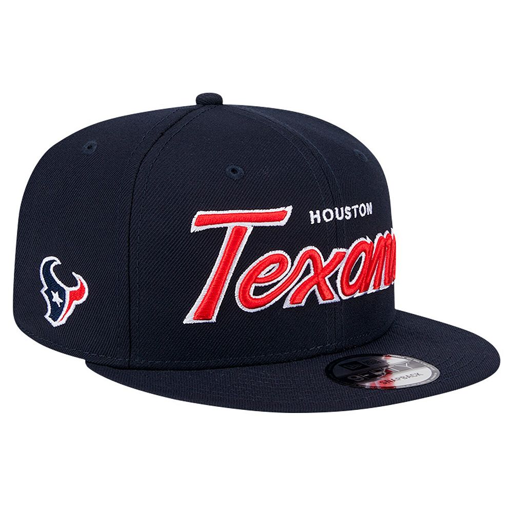 Men's New Era Navy Houston Texans Main Script 9FIFTY Snapback Hat