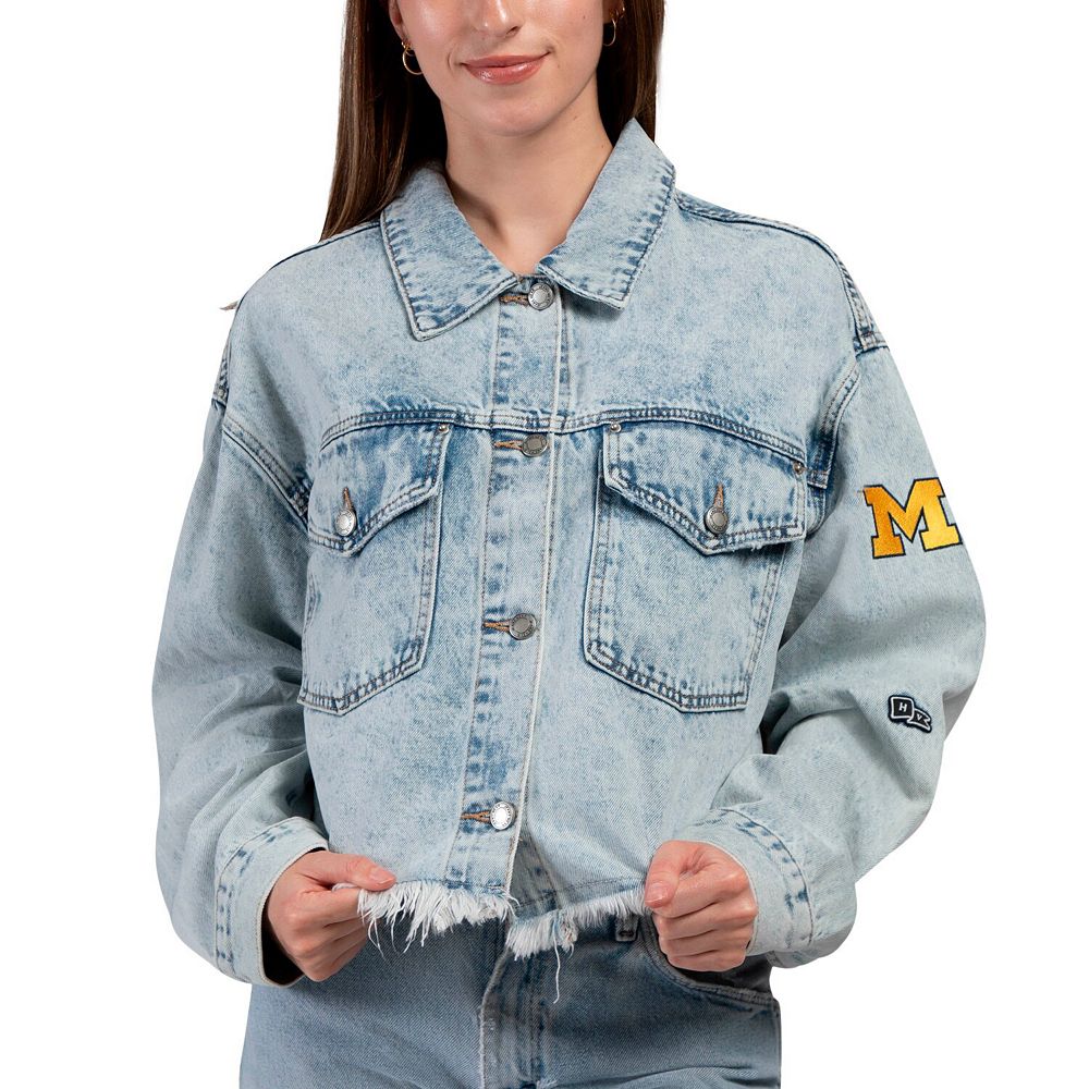 Women's Hype and Vice Denim Michigan Wolverines Lightwash Full-Button ...