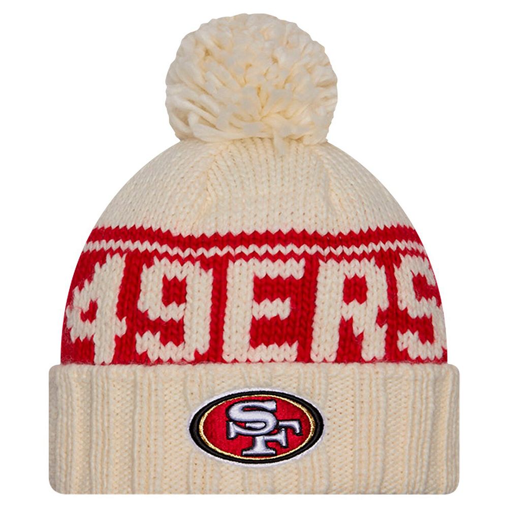 Women's New Era Cream San Francisco 49ers 2024 Sideline Cuffed Knit Hat ...