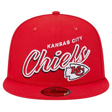 Men's New Era Red Kansas City Chiefs Script Sided 59FIFTY Fitted Hat