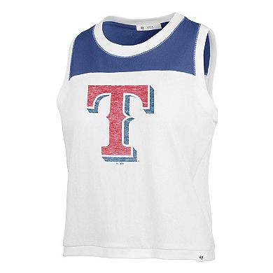 Women's '47 White Texas Rangers Premier Zoey Waist Length Tank Top