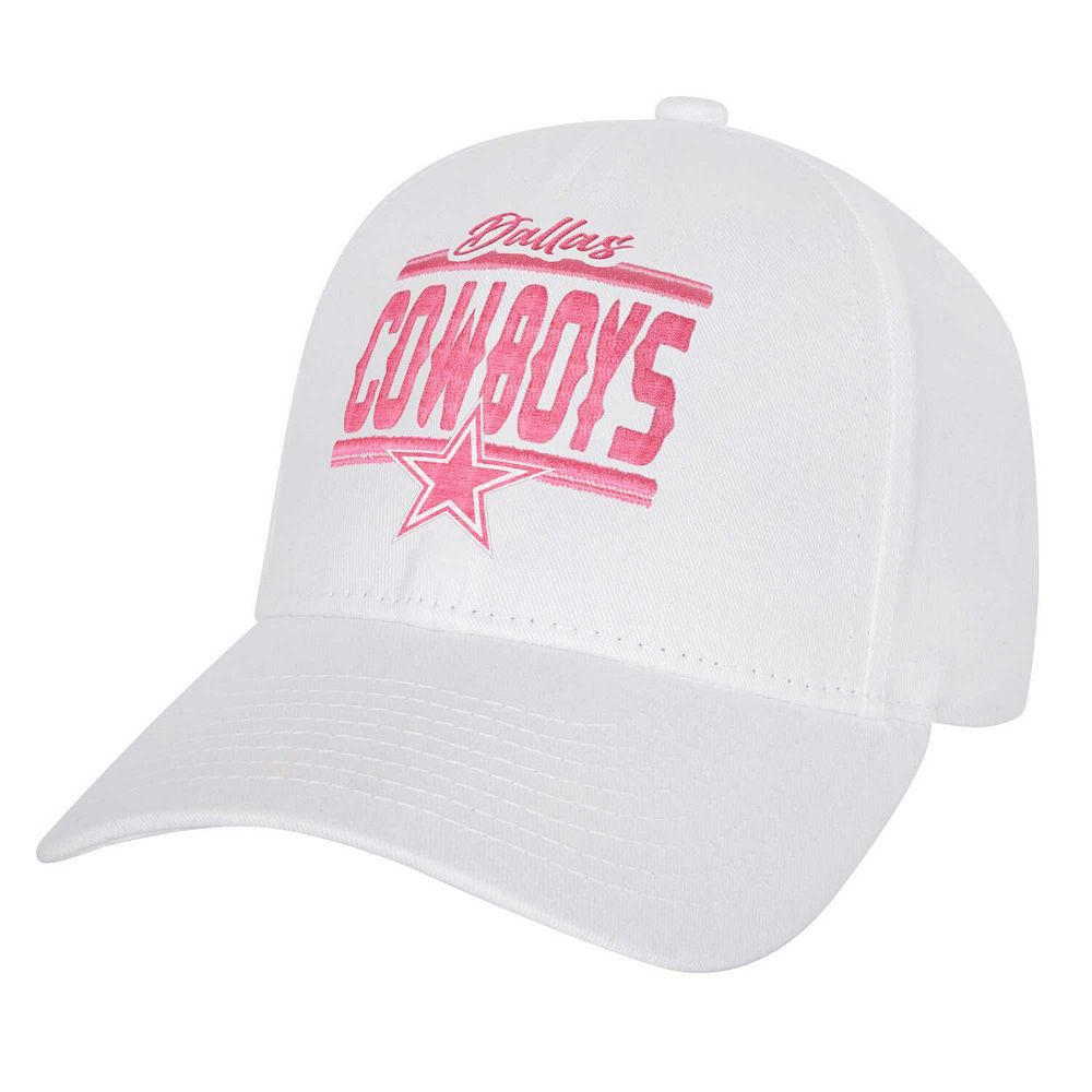 Girls Youth Dallas Cowboys All White Structured Adjustable Hat