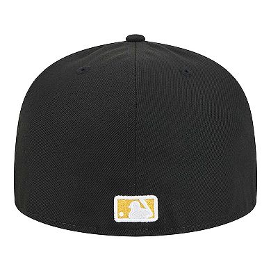 Men's New Era Black Pittsburgh Pirates Script Sided 59FIFTY Fitted Hat