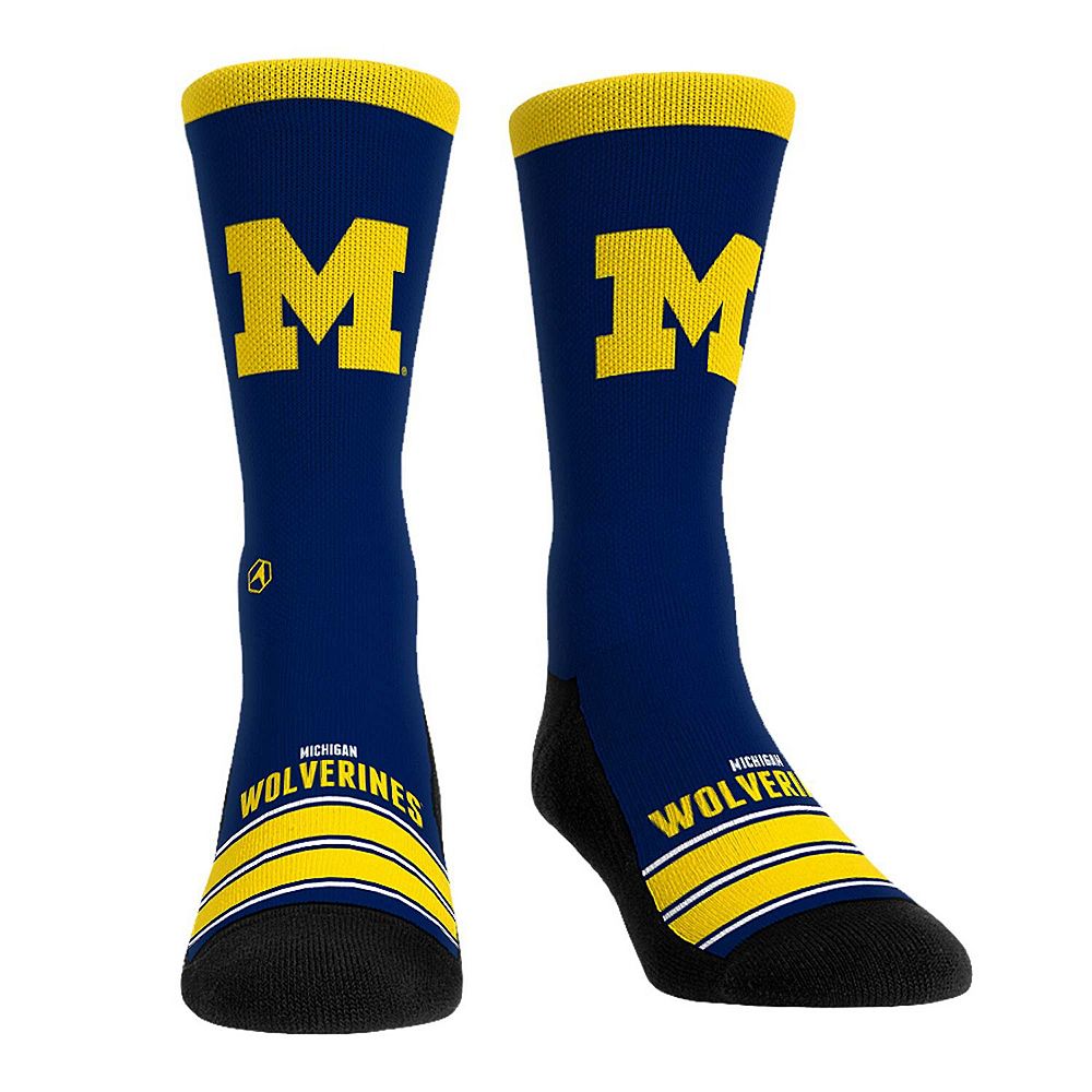 Unisex Rock Em Socks Michigan Wolverines Gametime Stripe Crew Socks