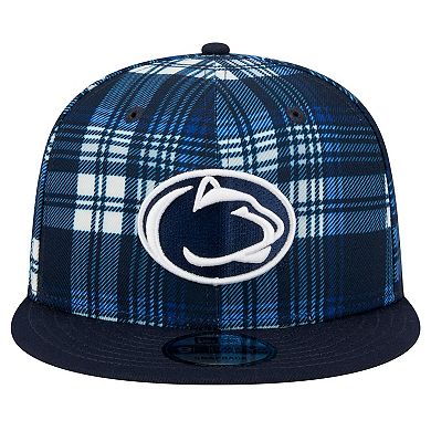 Men's New Era Navy Penn State Nittany Lions Plaid 9FIFTY Snapback Hat
