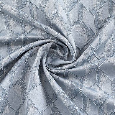 Dainty Home Topaz 3D Embossed Lurex Geometric Textured Shower Curtain